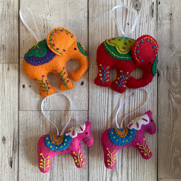 Dala Horse Felt Ornaments - Etsy