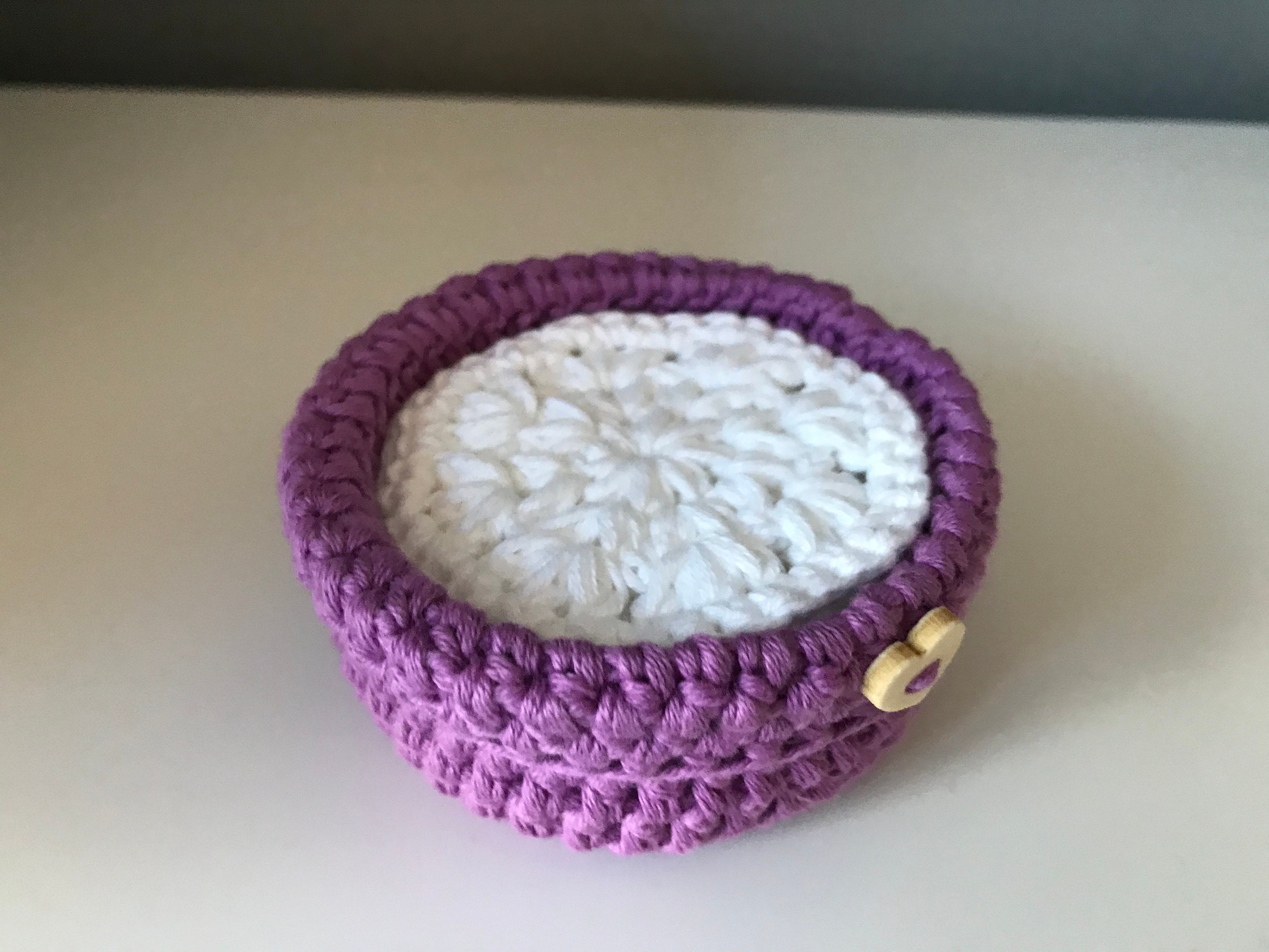 CROCHET PATTERN Face Cleansers/scrubbies and Pot, Reusable, Crochet ...