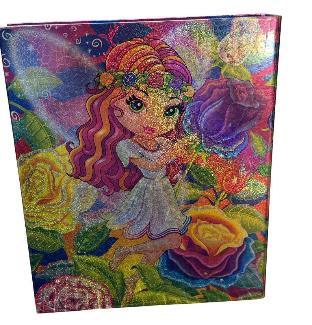 Lisa Frank Inc Shimmery Fairy Roses 3-ring Binder for Kids/teens ...