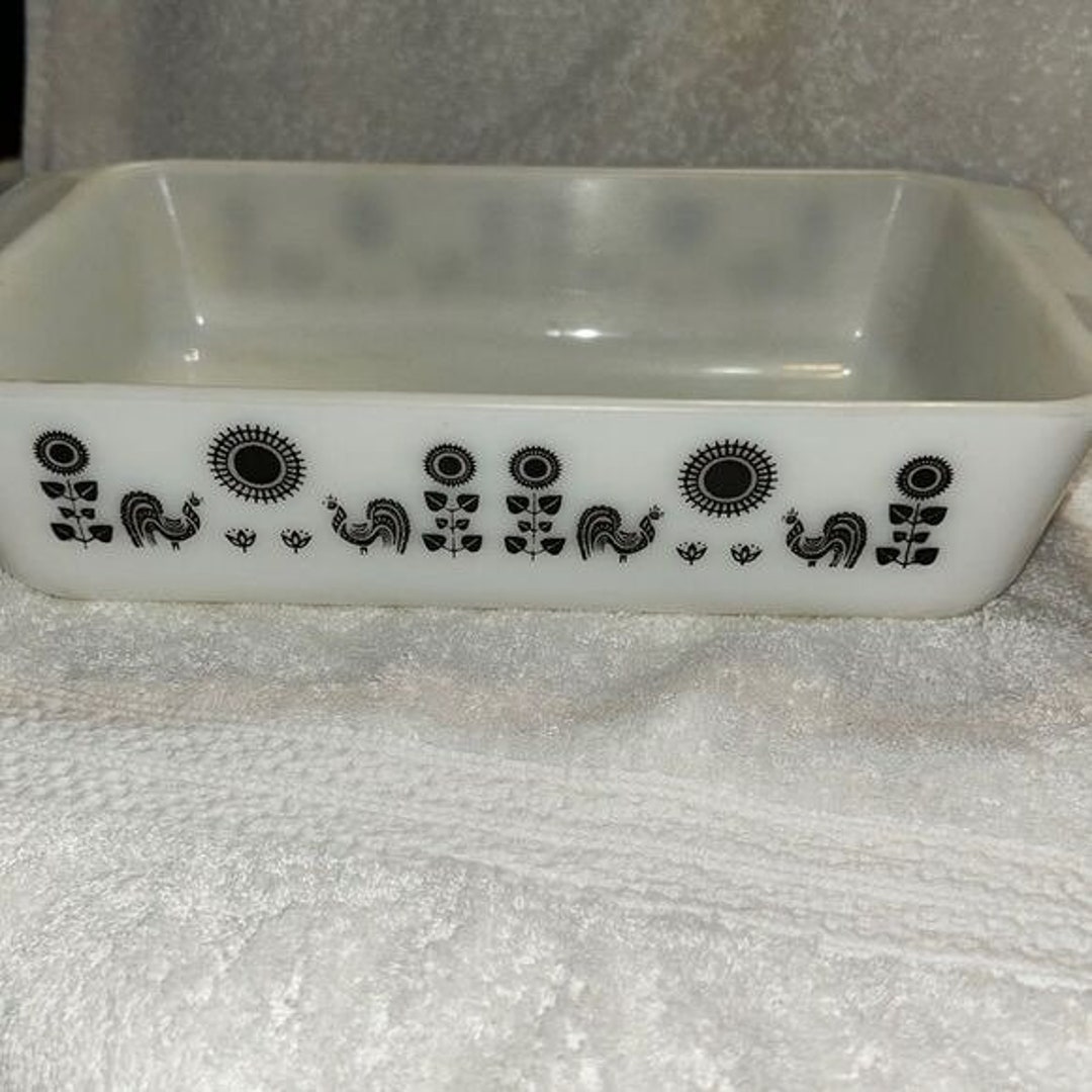 Vtg Pyrex Rooster Sunflower Black 575 Spacesaver 2 qt - Etsy