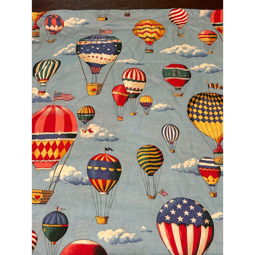 Vintage Hot Air Balloon Fabric by Joan Kessler - Fly High With This ...