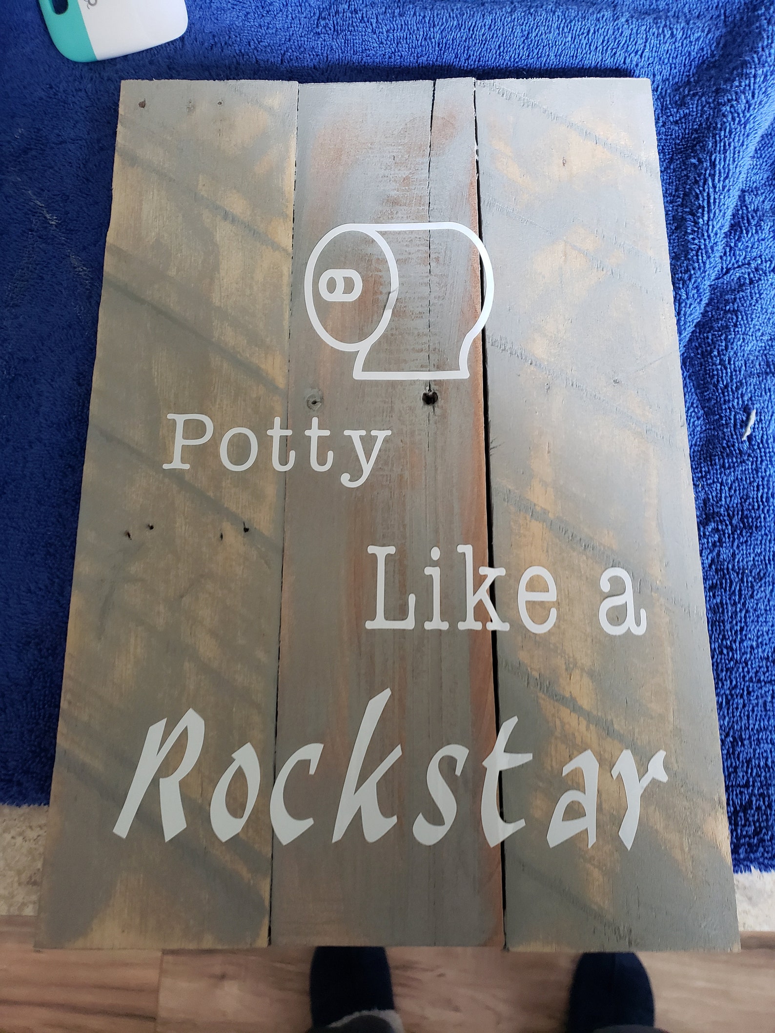 Potty Like a Rockstar Wooden Bathroom Sign - Etsy