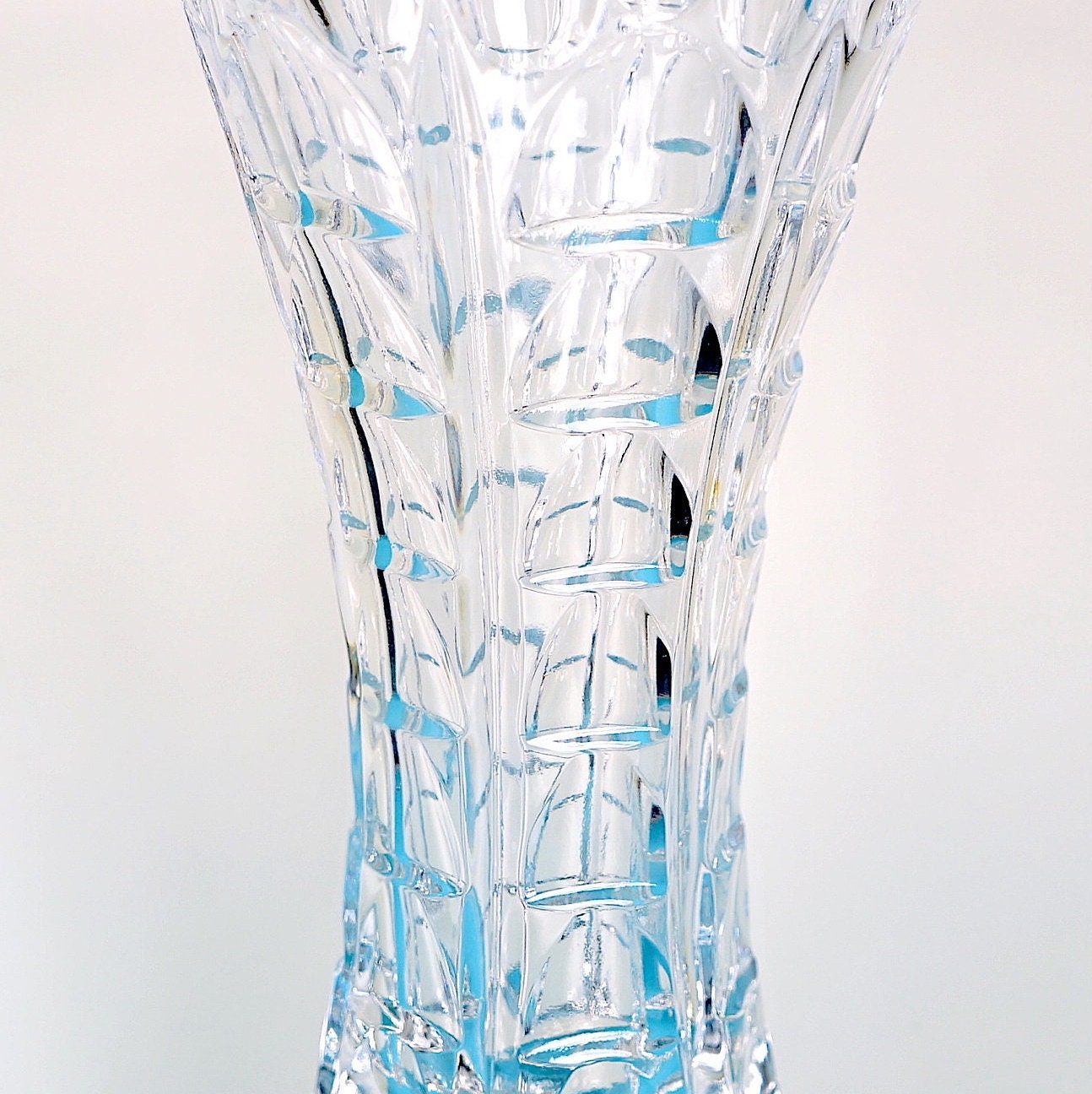 Vintage Lead Crystal Glass Vase Graphic Pattern 60s - Etsy