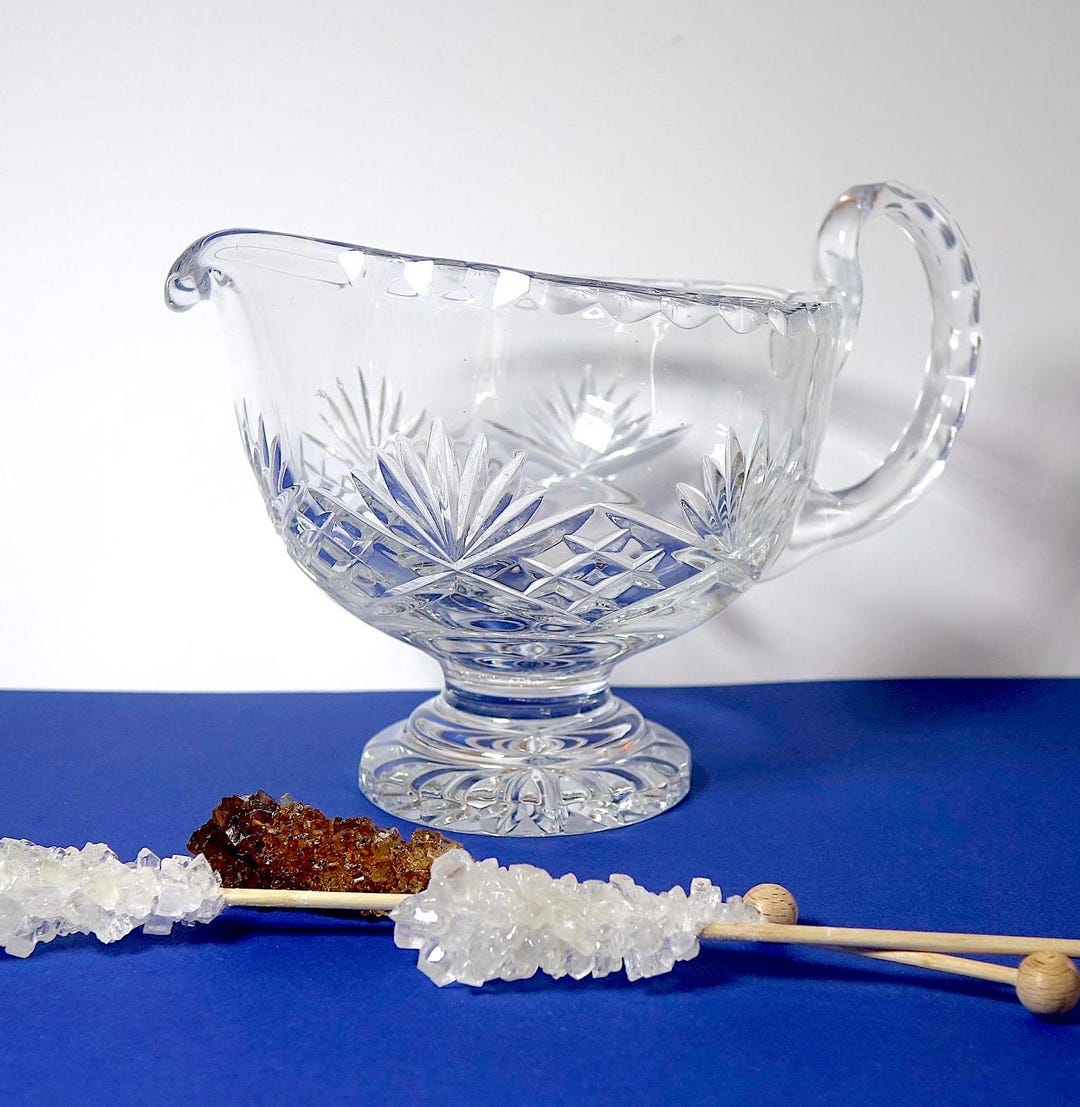 Vintage Lead Crystal Gravy Boat With Hand-cut Pattern - Etsy