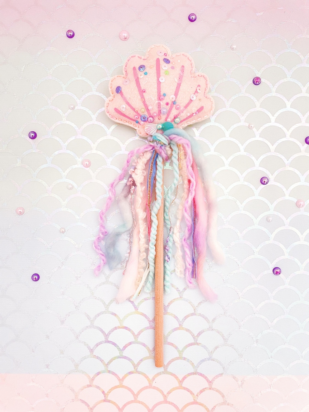 Seashell Wand ; Ocean Theme Wand ; Mermaid Wand ; Mermaid Tassel ...