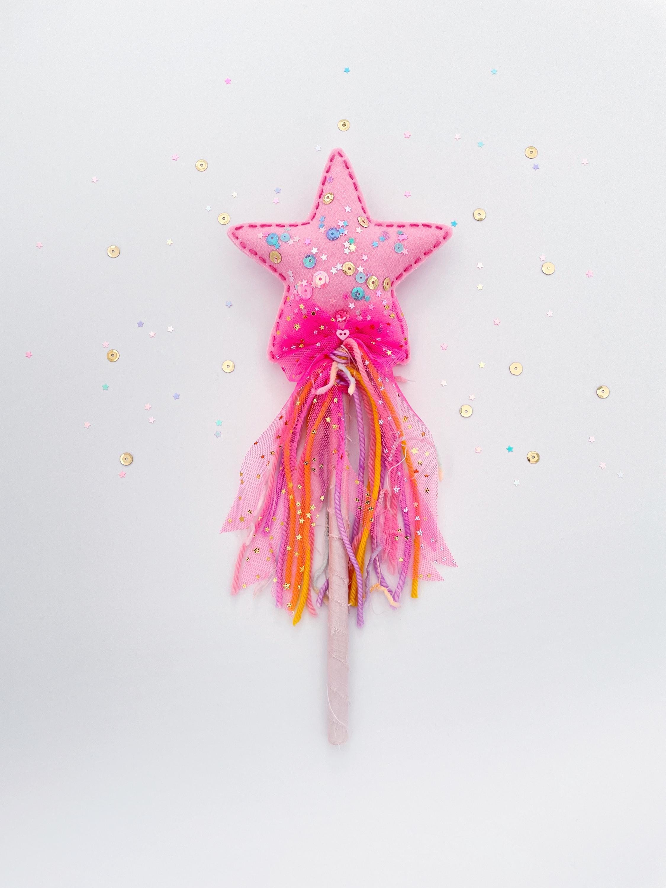 Pink Sparkle Star Wand ; Rainbow Star Wand ; Wishing Wand; Glitter Wand ...