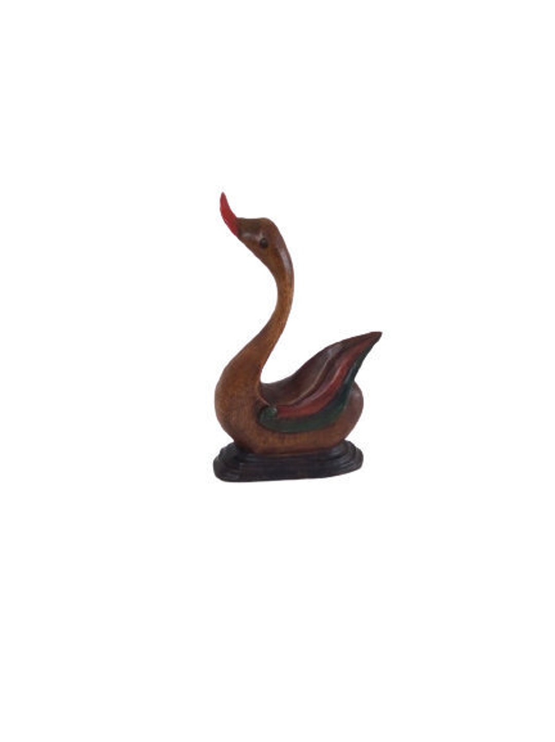 Vintage Wooden Carved and Painted Large Duck Statue Wooden Bird Figure ...