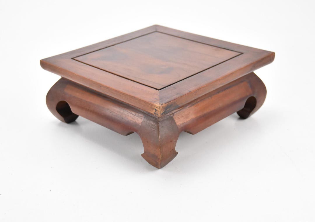 Chezrai - Vintage Small Low Opium Table Wooden Stool Coffee Side Table ...