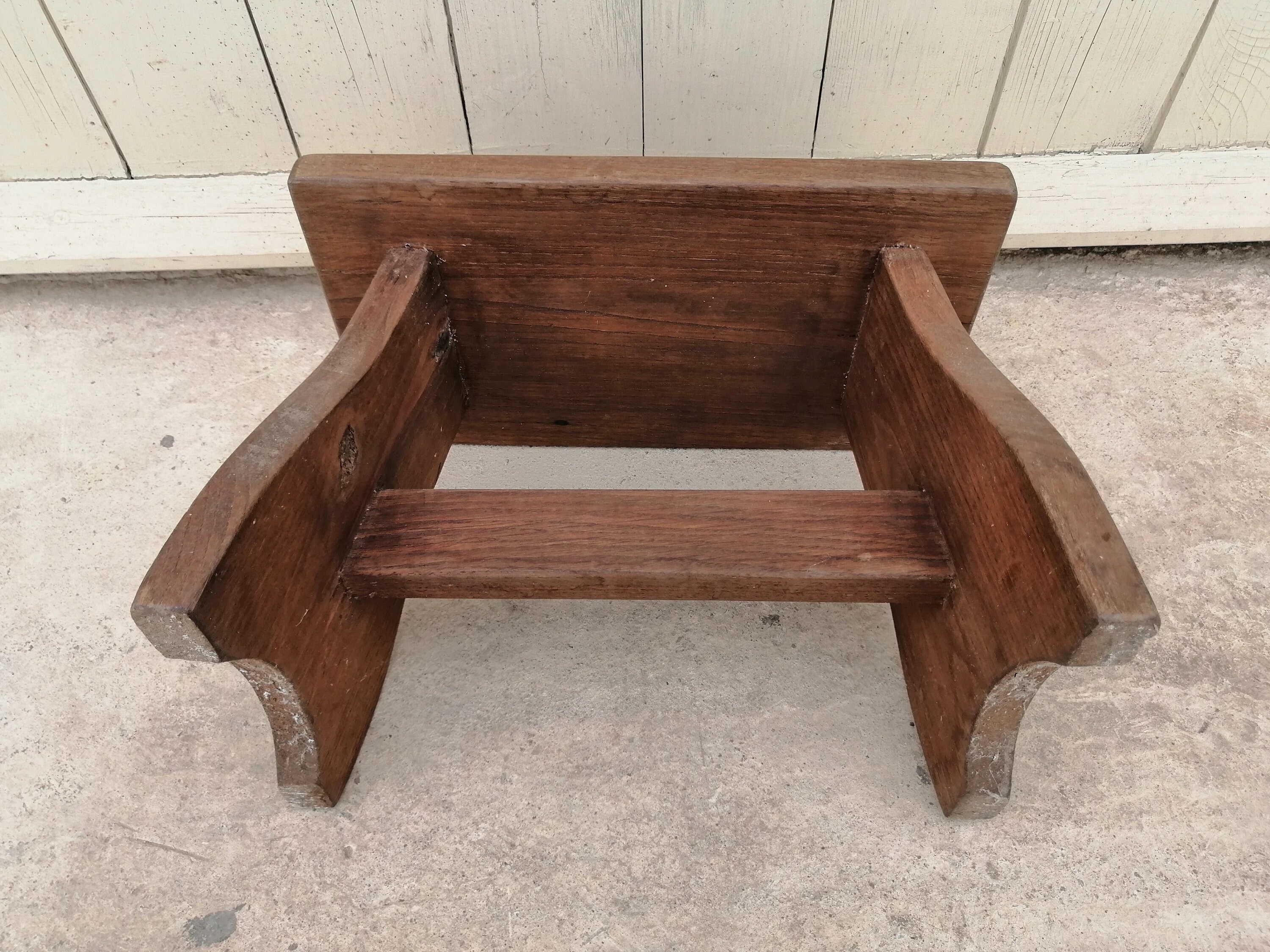Vintage French Wooden Footstool Step Seat Sitting Farmhouse Rustic ...