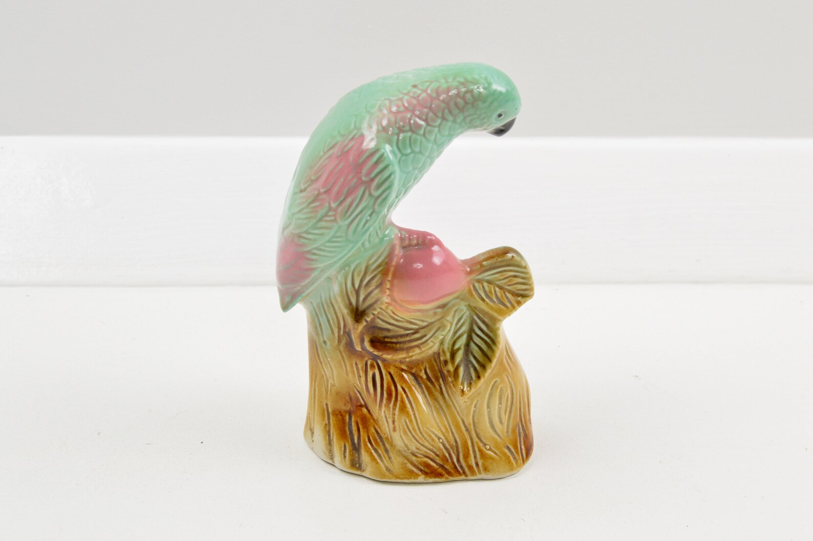 Vintage Ceramic Parrot Parakeet Figurine Ornament Made in Brazil ...