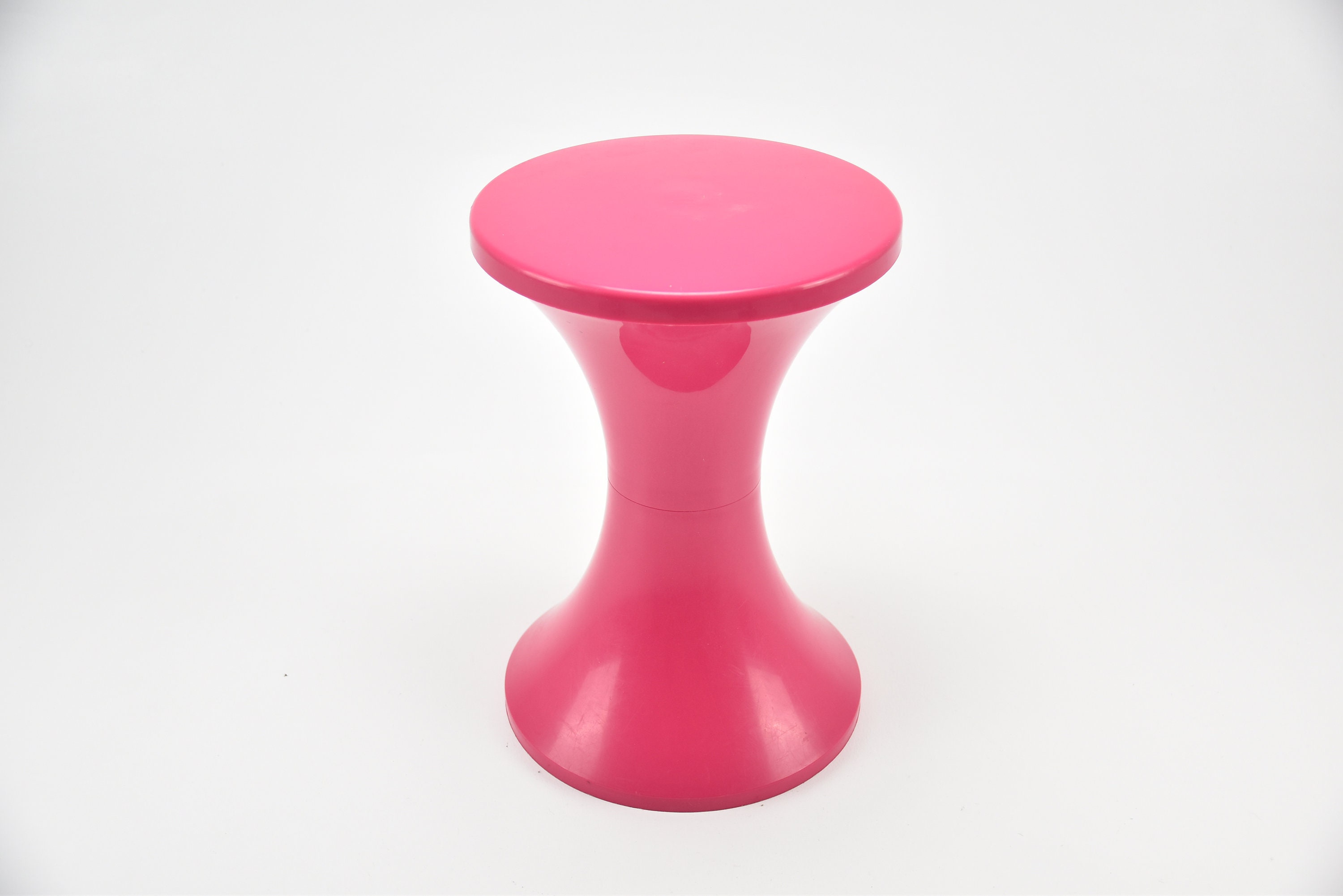 Vintage French Tam Tam Tabouret Stool Storage Plastic Pink Seat Chair ...