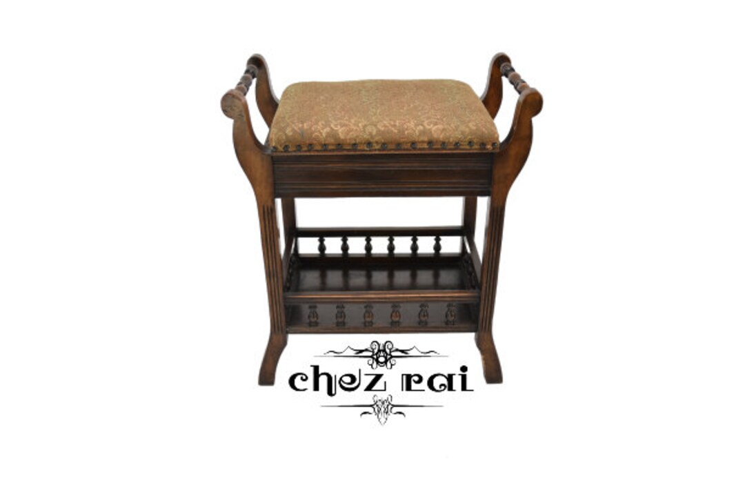 Vintage Beautiful Heavy Sturdy Piano Stool Piano Bench Hinged Top Box ...