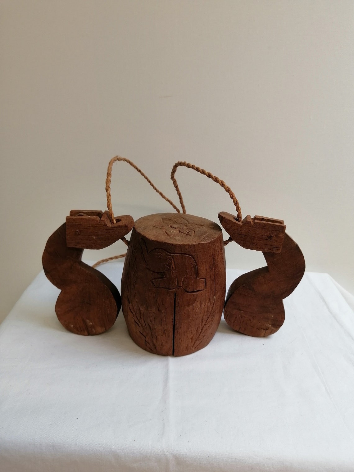 Vintage Wooden Camel Bell Chime Cow Bell Primitive Wooden Bell ...
