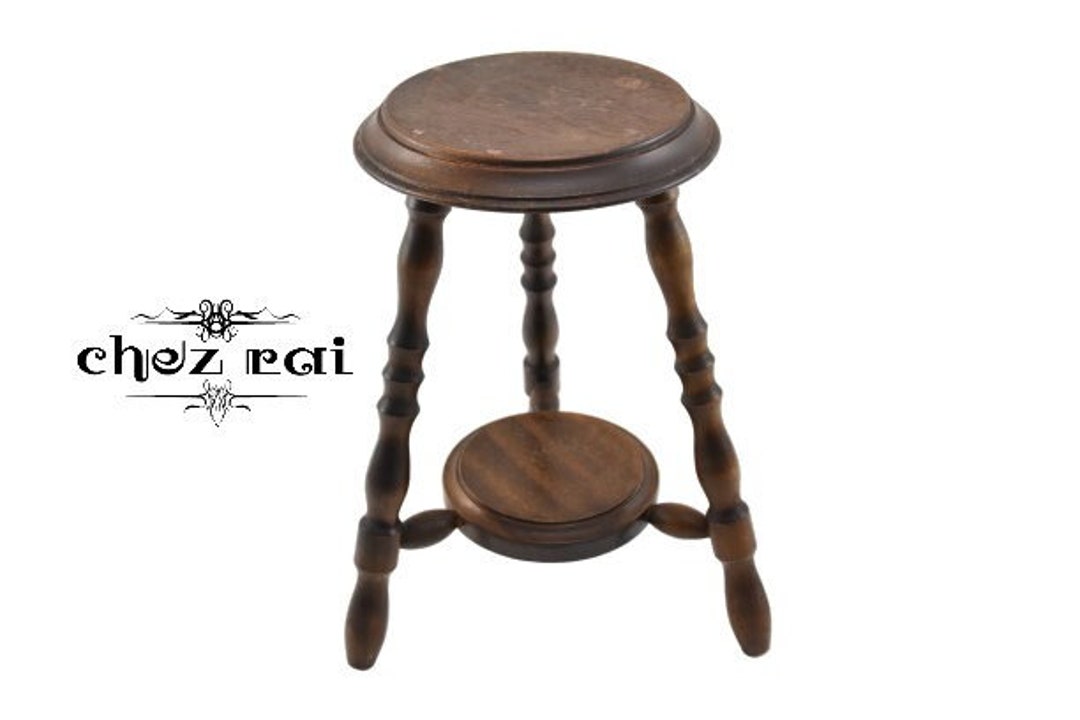 Vintage 18 Wooden Round Three Legged Two Tier Pot Plant - Etsy