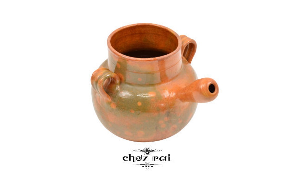 Vintage French VALLAURIS Large Glazed Stoneware Pot Toupin Terre Cuite ...