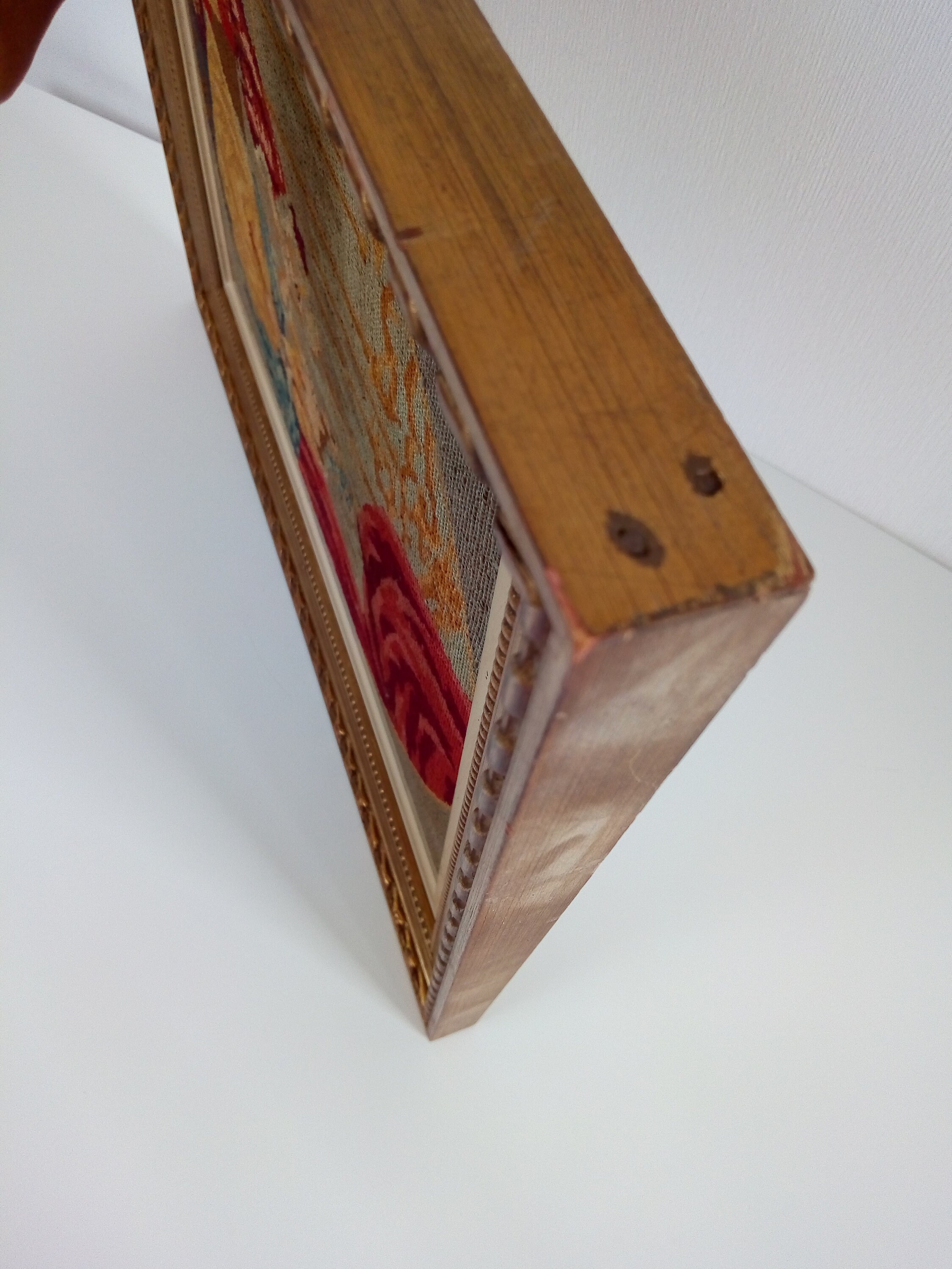 Vintage French Canvas Tapestry Needlepoint Handmade Wooden | Etsy