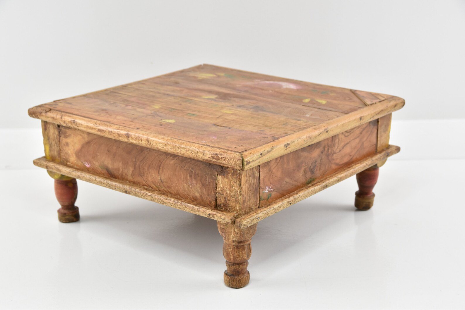 Vintage Indian Carved Wooden Bajot Pooja Puja Chowki Low Table - Etsy