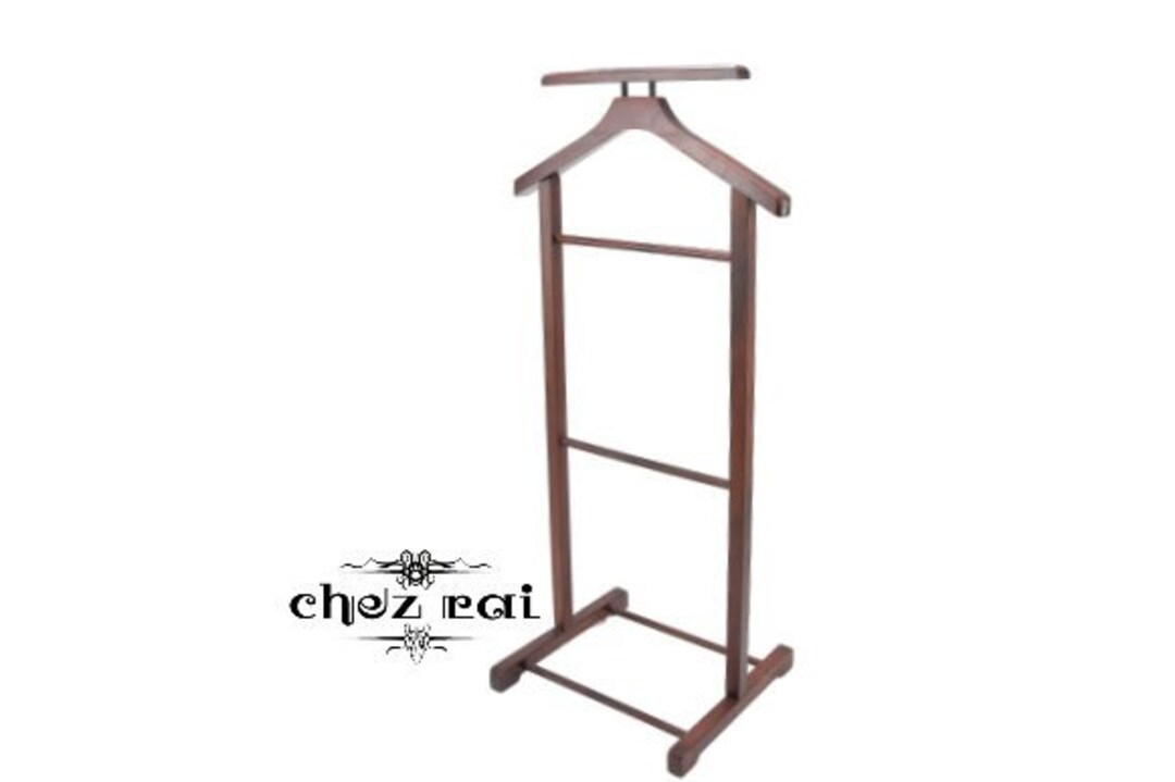 Vintage French Valet De Chambre Butler Valet Stand Single Row Wood ...