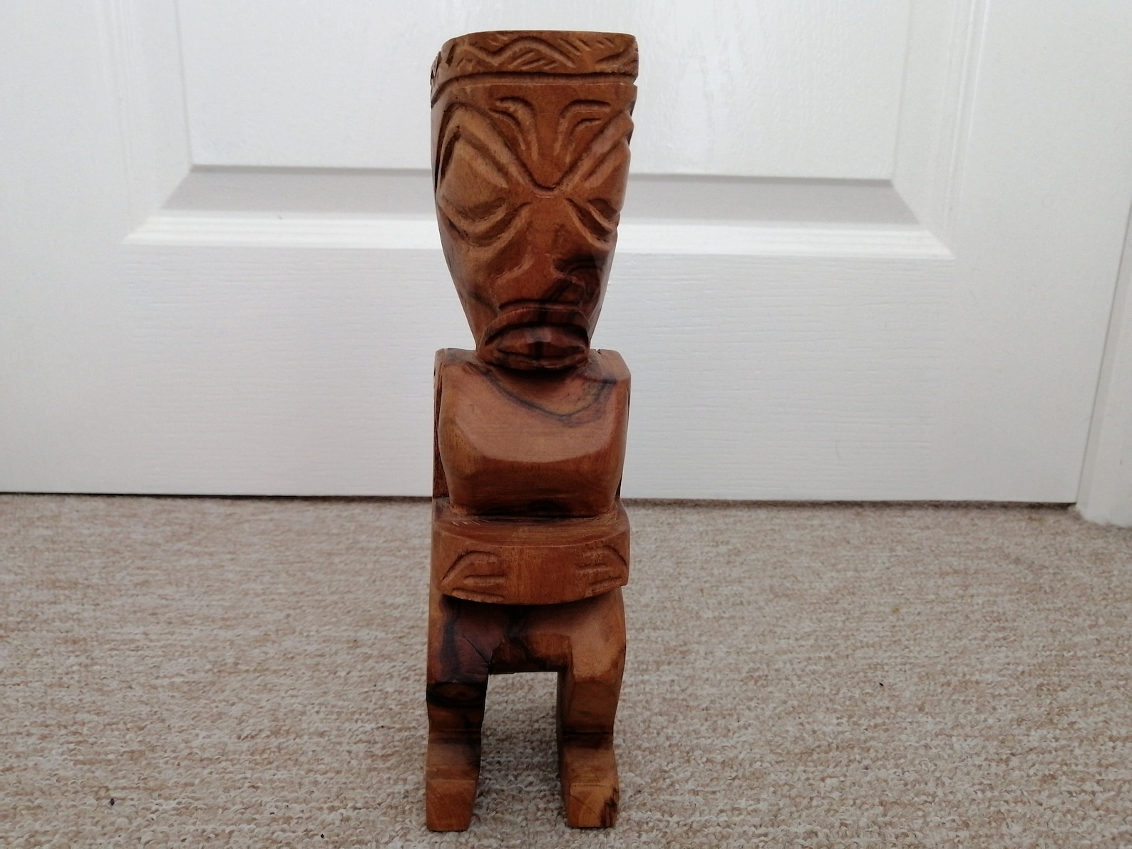 Vintage Tiki Madera Tallada a Mano Estatua de la Polinesia Francesa ...