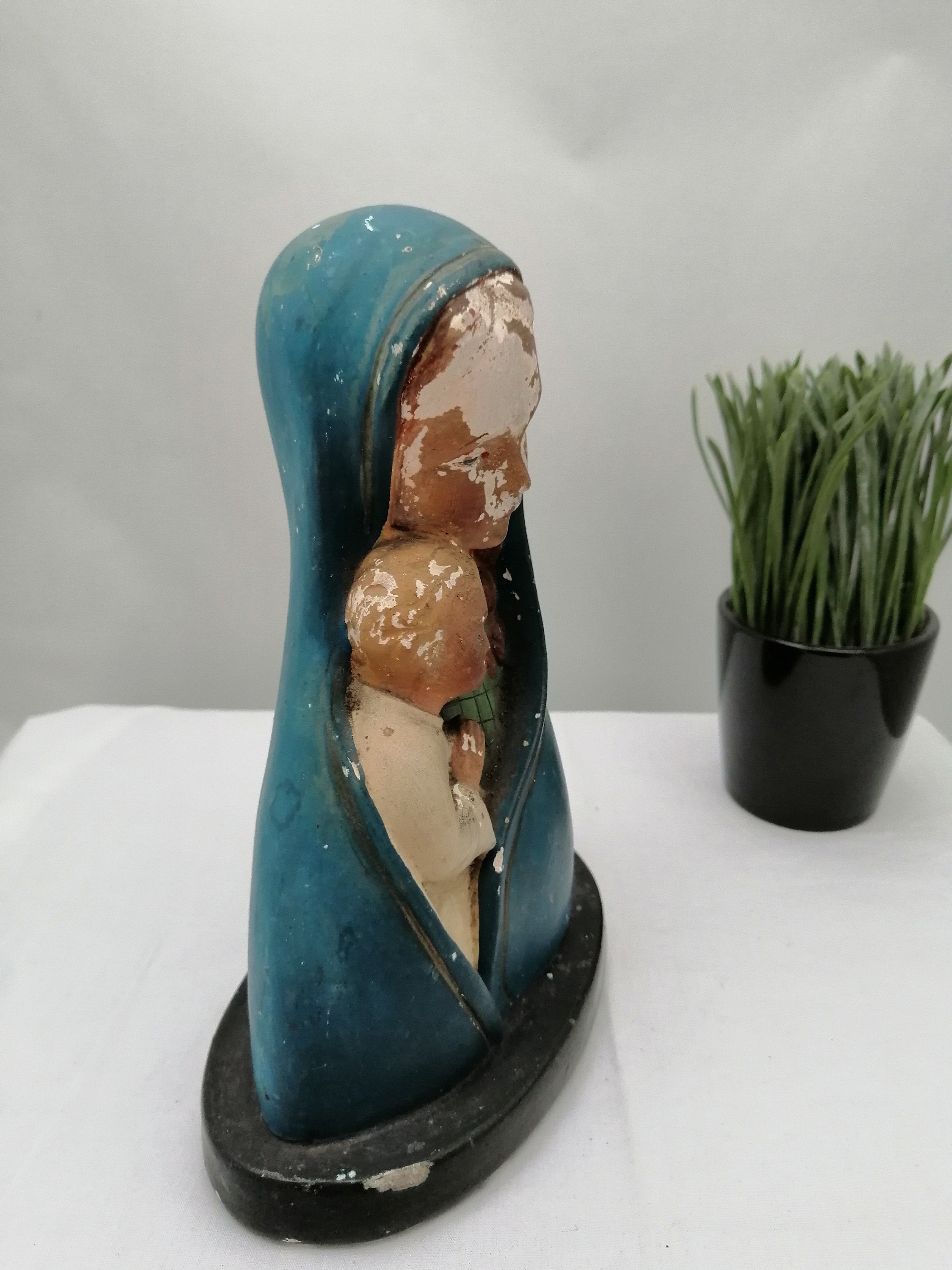 Vintage Madonna and Child Figure Original Figurine Religious Catholic ...