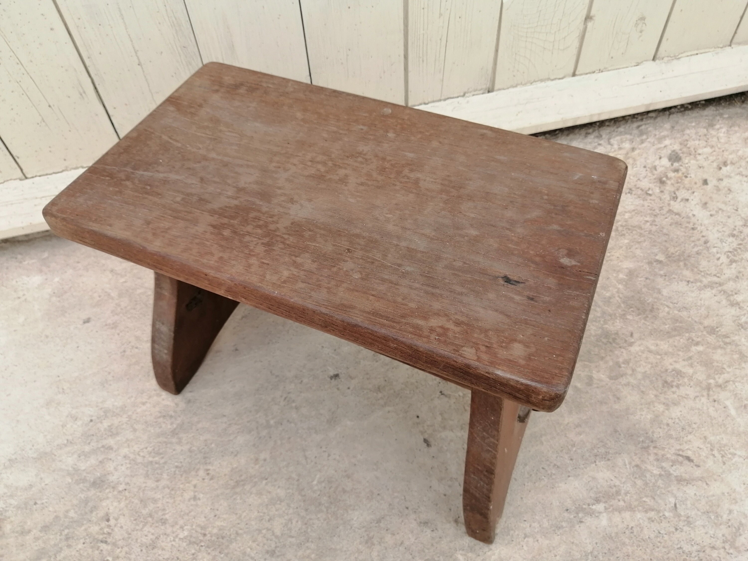 Vintage French Wooden Footstool Step Seat Sitting Farmhouse Rustic ...