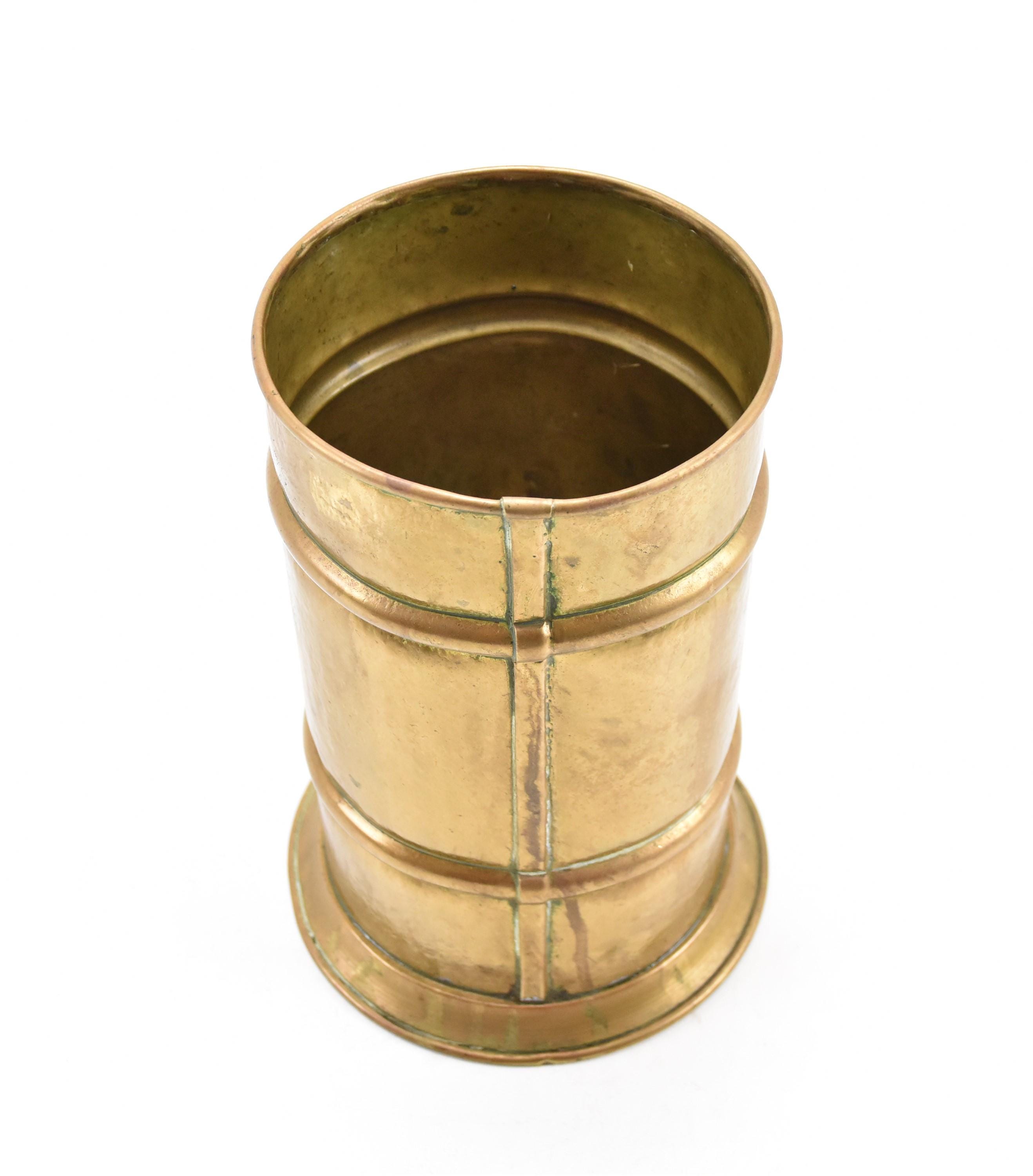 Chezrai - Vintage 12" Stubby Brass Umbrella Stand Hallway Dried Flower ...