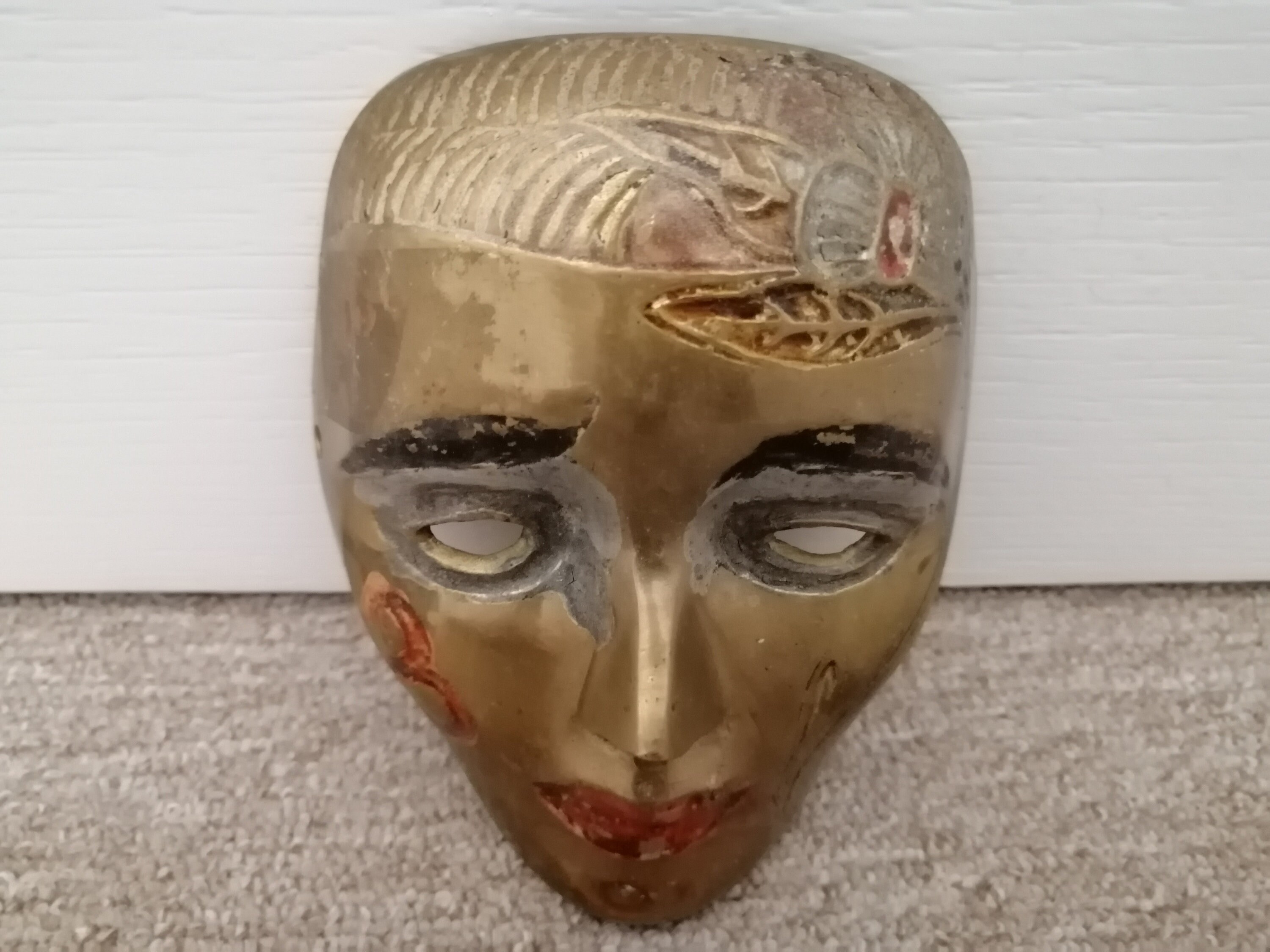 Vintage Brass Art Mask Small Mask Gift Woman Face Mask Decorative Wall ...