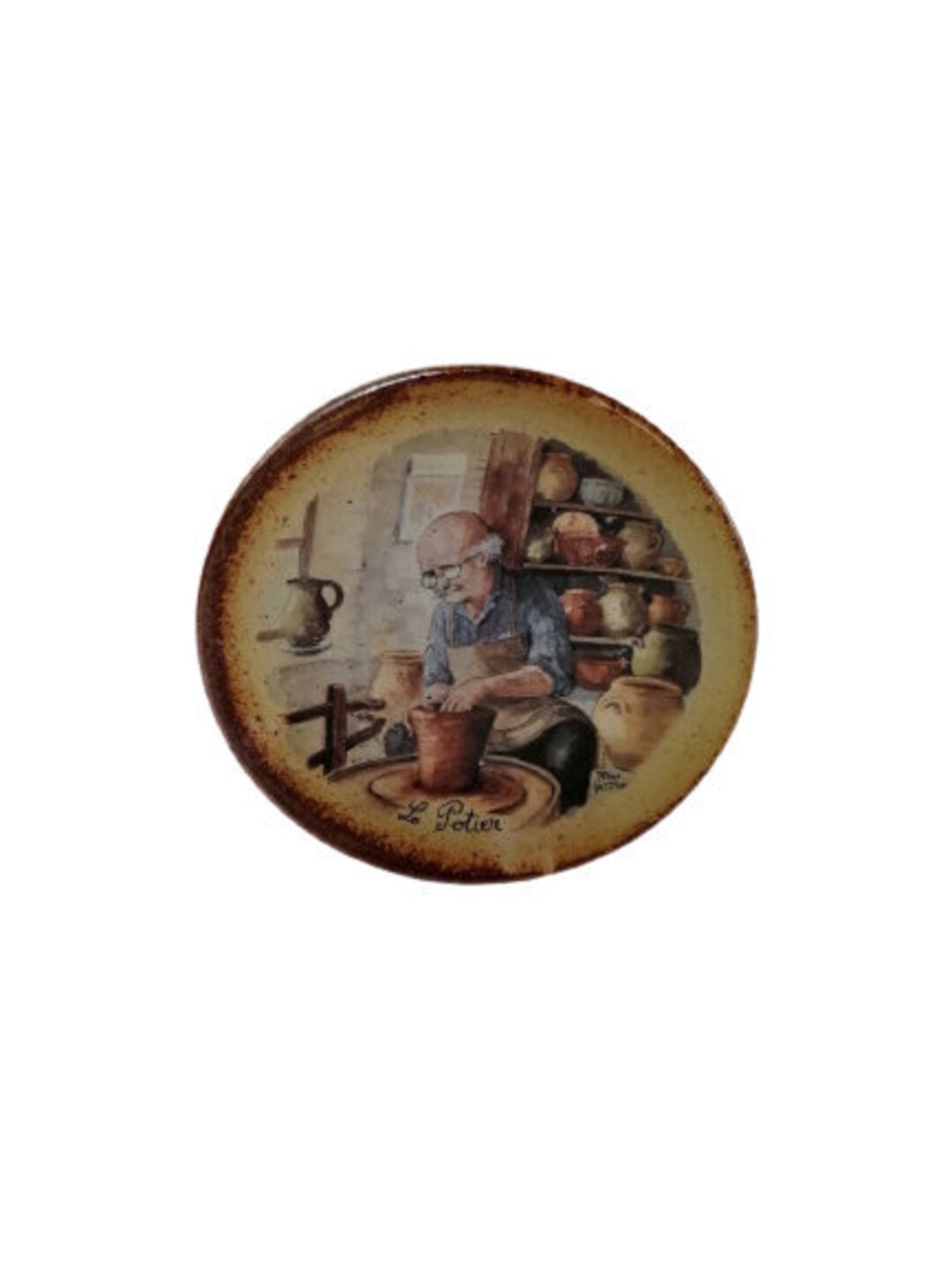 Vintage Earthenware Stoneware Pottery Glazed Plate Signed Decorative ...