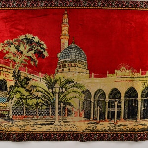 Vintage Middle Eastern Mosque Islam Muslim Tapestry Rug Wall Hanging ...