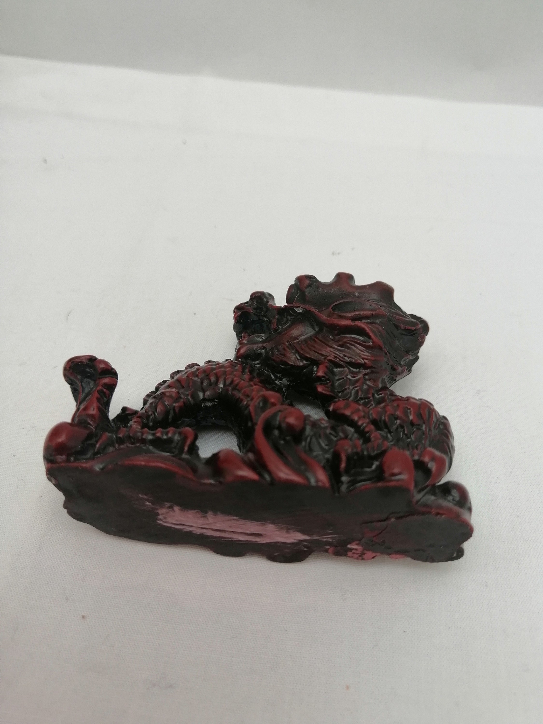 Vintage Chinese Red Resin Dragon Miniature Dragon Decorative - Etsy