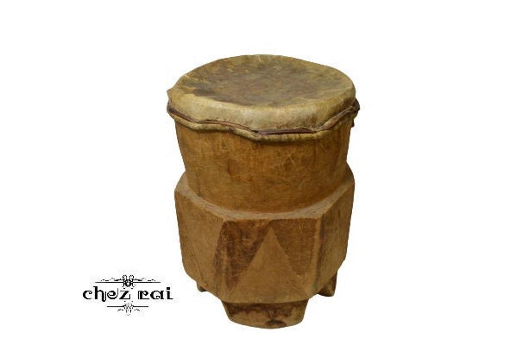 Vintage African Drum Musical Instrument Wooden Drum Hand Drum Gift Idea ...