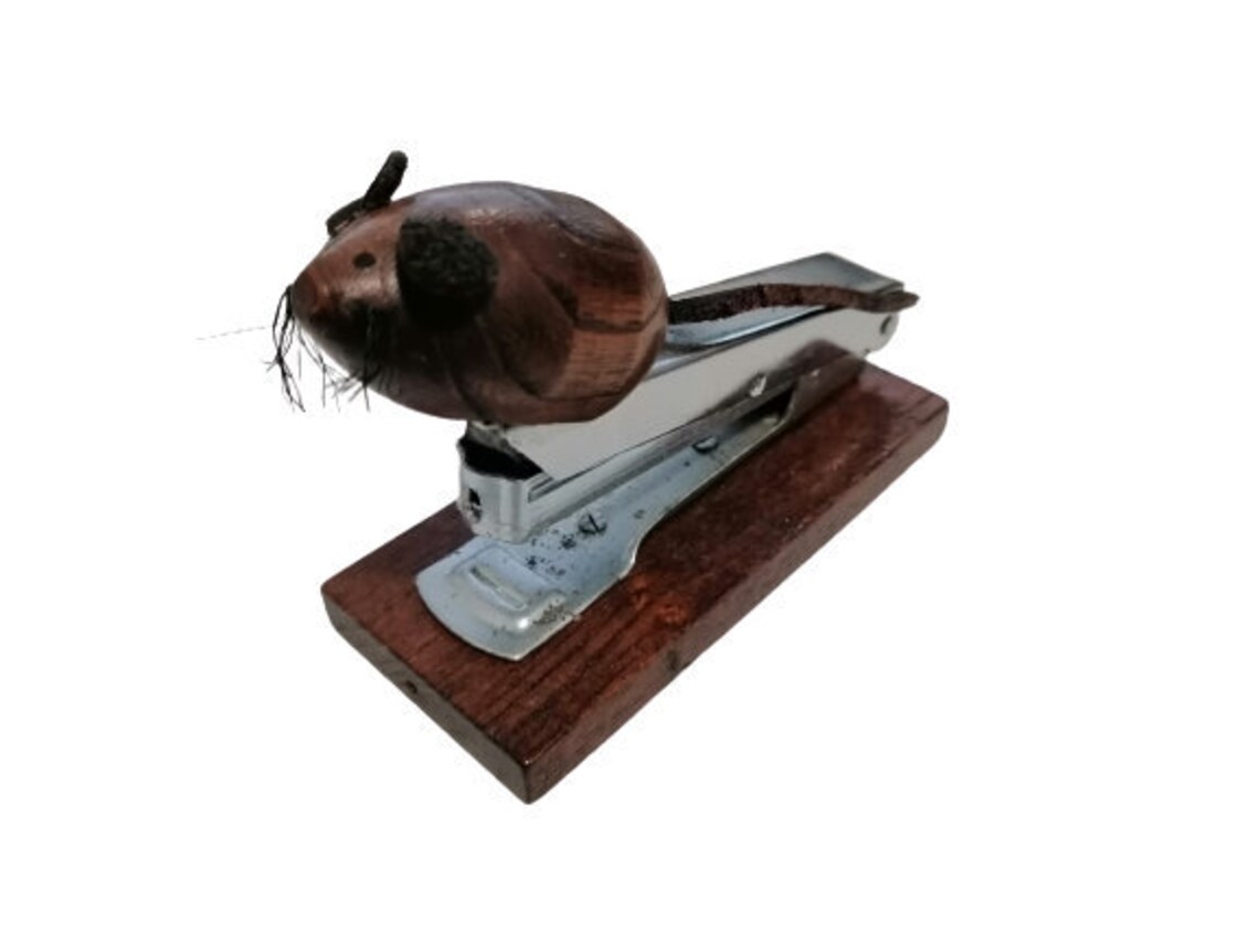Vintage Wooden Mouse Stapler Hand Crafted Japan Mini Stapler - Etsy