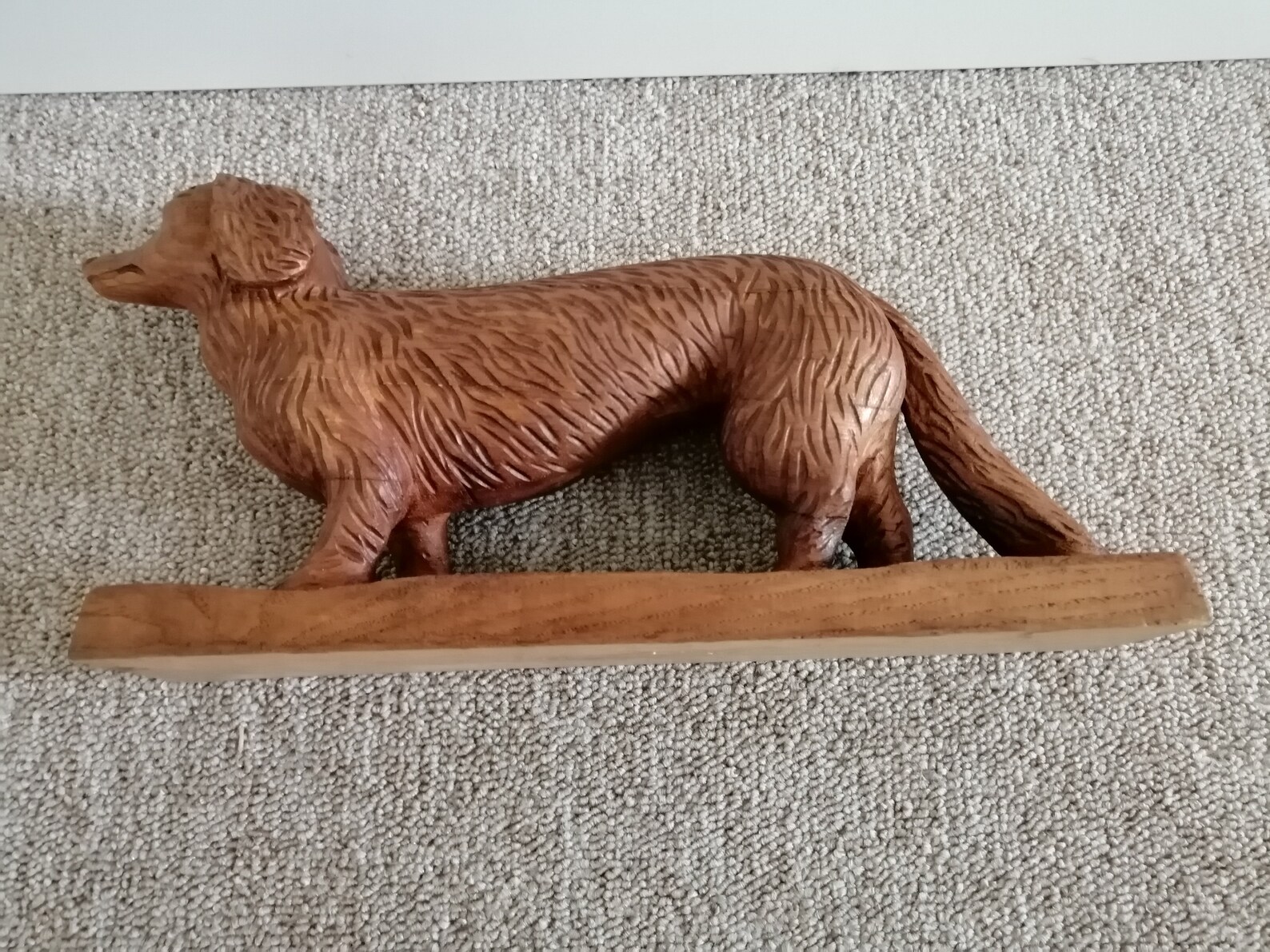 Vintage Wooden Sculpture Wood Dog Figurine Dog Figure Statue Shelf ...