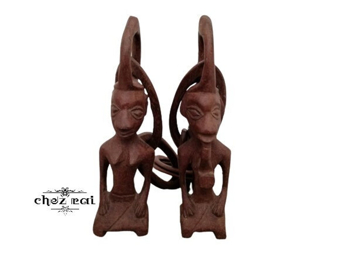 Vintage African Hand Carved From One Piece of Wood Engagement Wedding ...