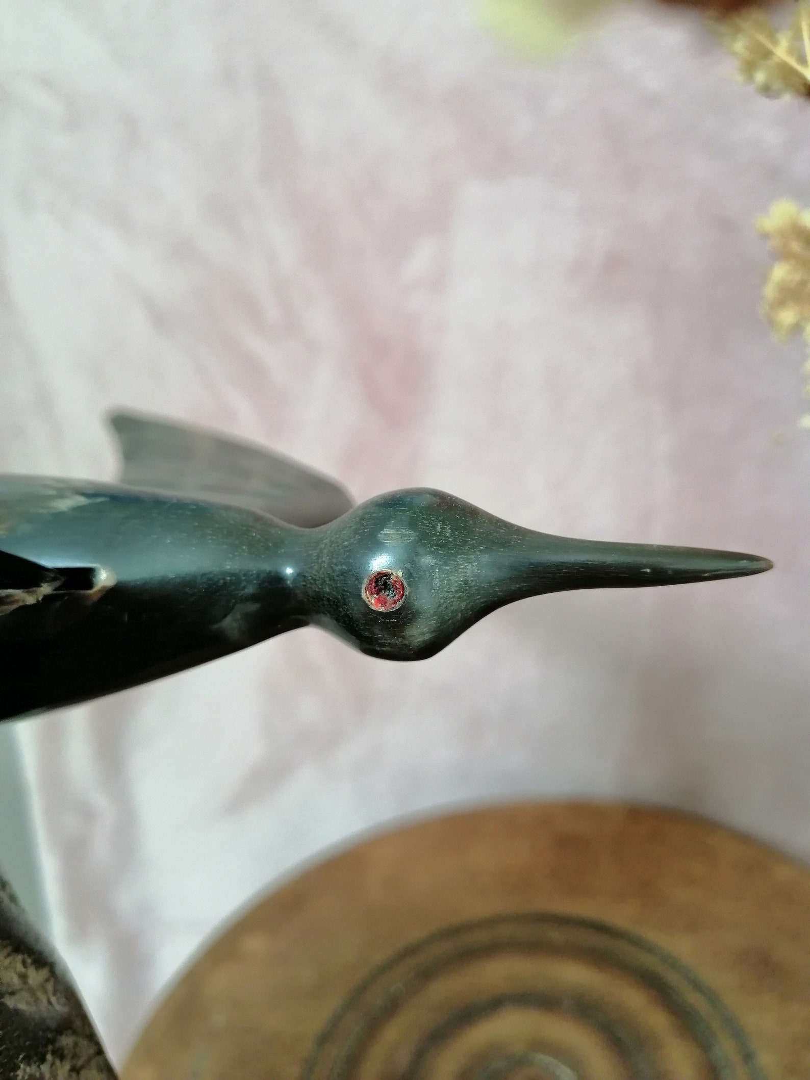 Vintage Bird Carved Horn Sculpture on Horn Base French Statue - Etsy