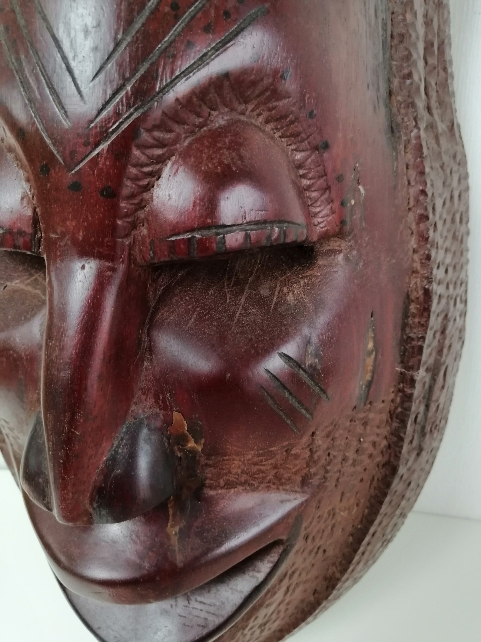 Vintage Extra Large African Mask Statue Figurine Primitive | Etsy