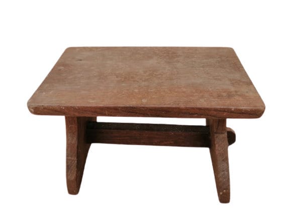 Vintage French Wooden Footstool Step Seat Sitting Farmhouse Rustic ...