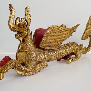 Vintage Golden Qilin / Kirin Chinese / Japanese Unique Piece Gold Hand ...