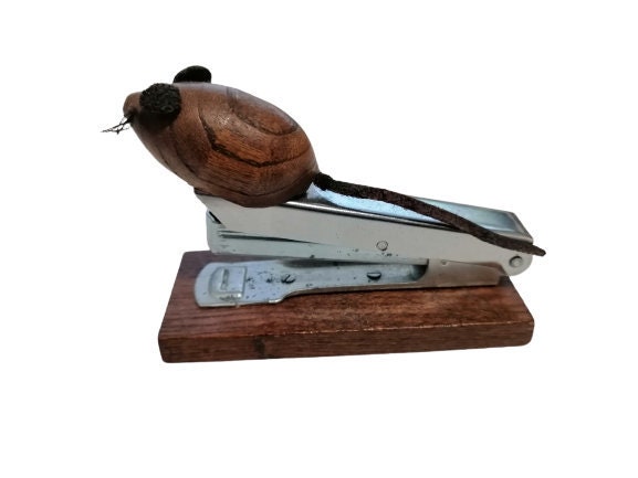 Vintage Wooden Mouse Stapler Hand Crafted Japan Mini Stapler - Etsy