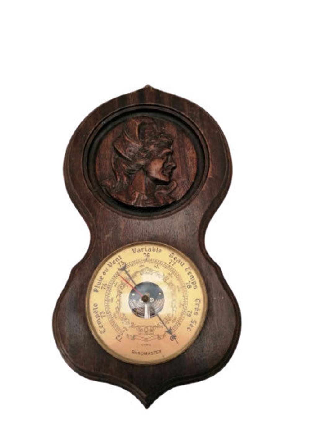 Vintage French Baronmaster Barometer Wooden Plaque Decorative Wall ...