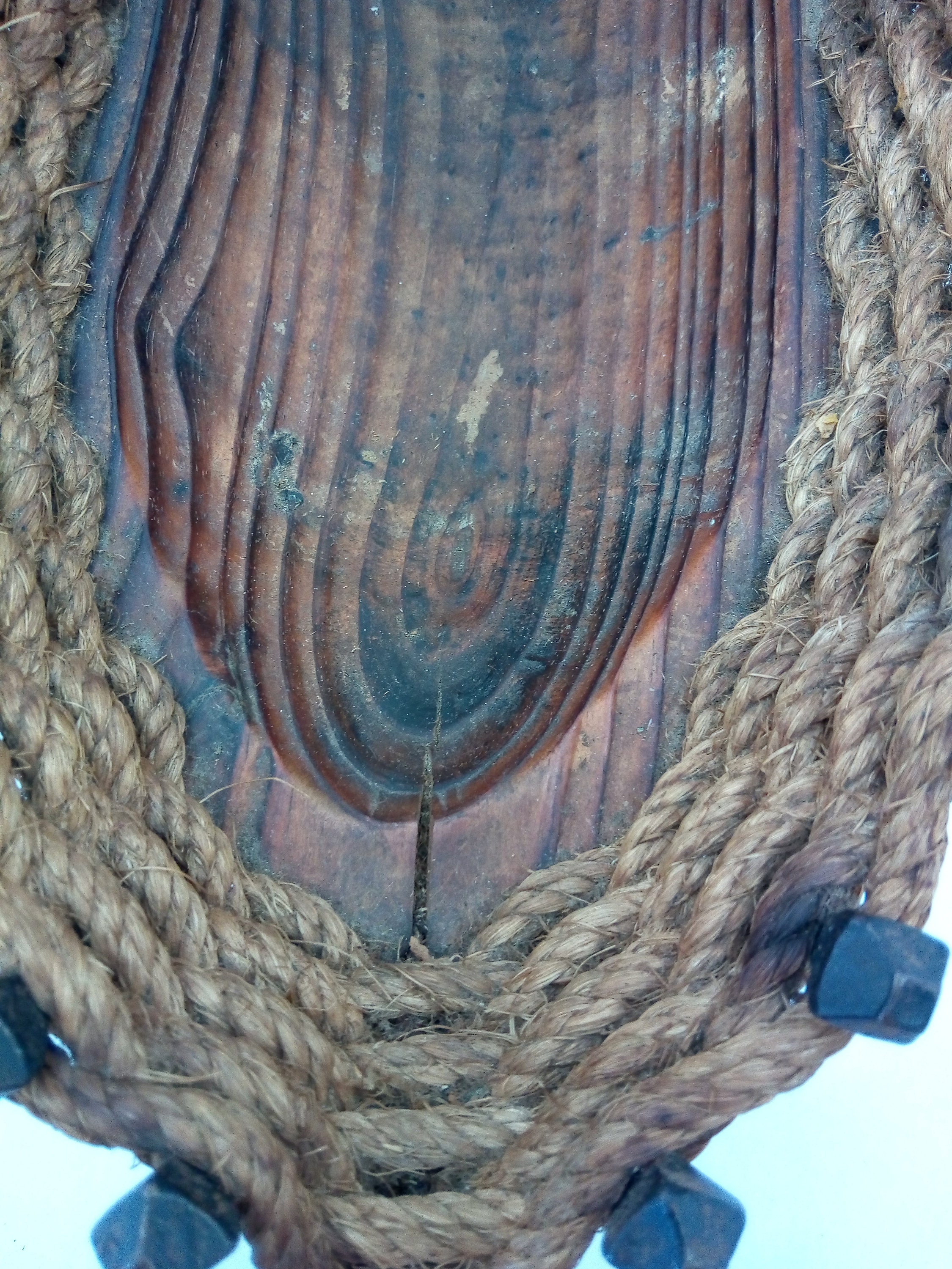 Vintage French Woven Rope Nails Basket Unusual Piece Wooden - Etsy