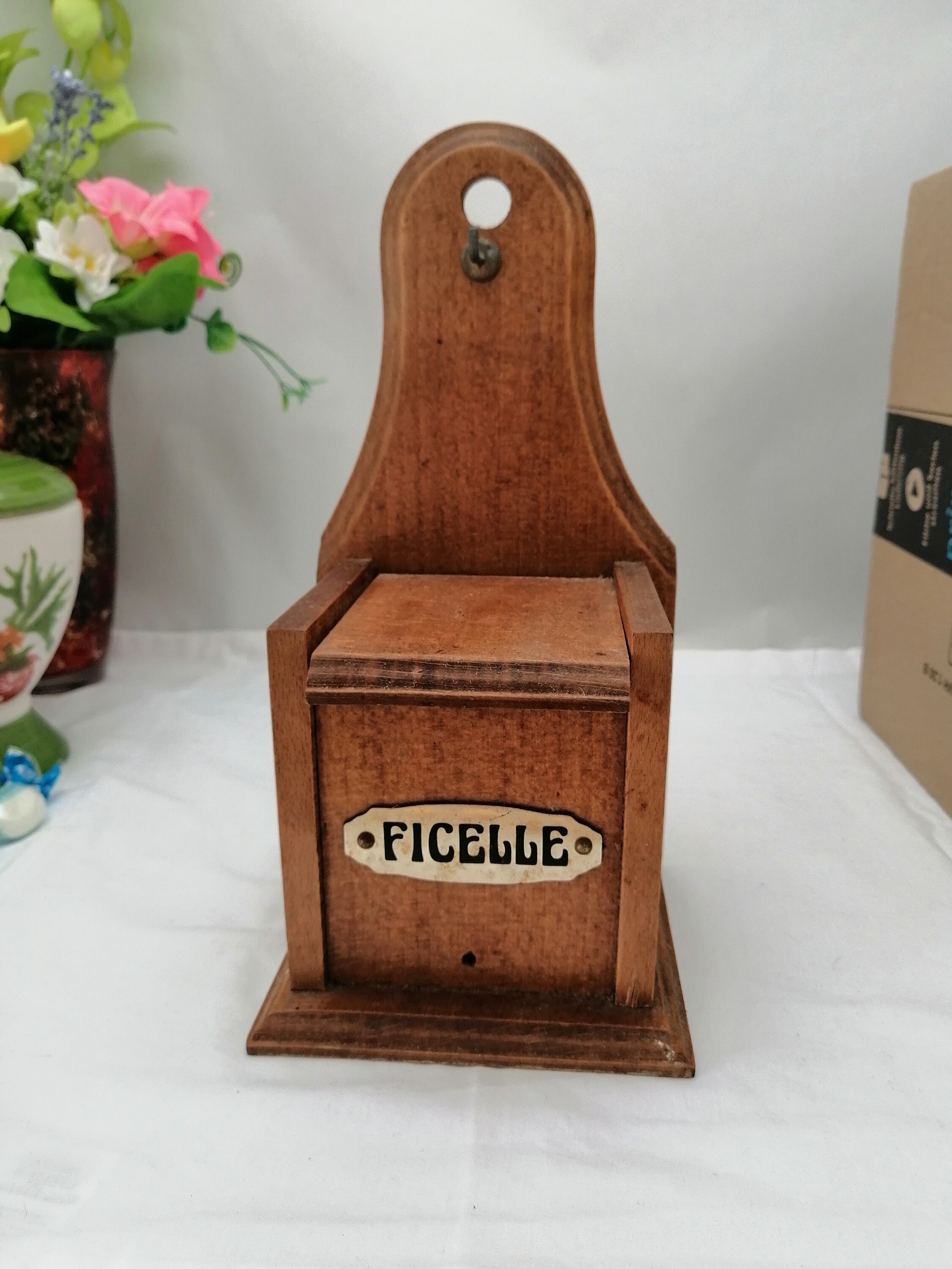 Vintage French Wooden Box String Box Ficelle String Holder | Etsy