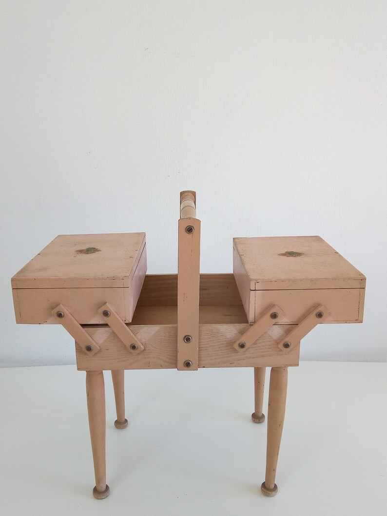 Vintage Sewing Box Wood Knitting Basket Box Jewellery Craft - Etsy