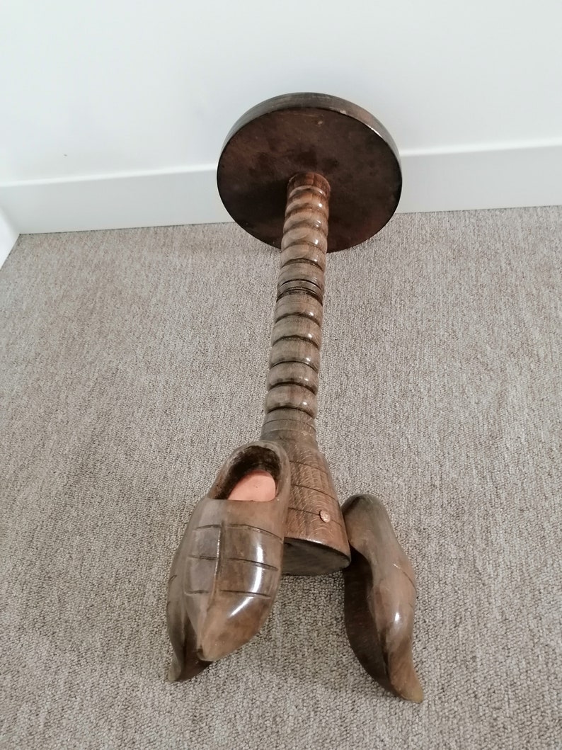 Vintage French Wooden Stand Clogs Feet Side Table Plant Stand - Etsy