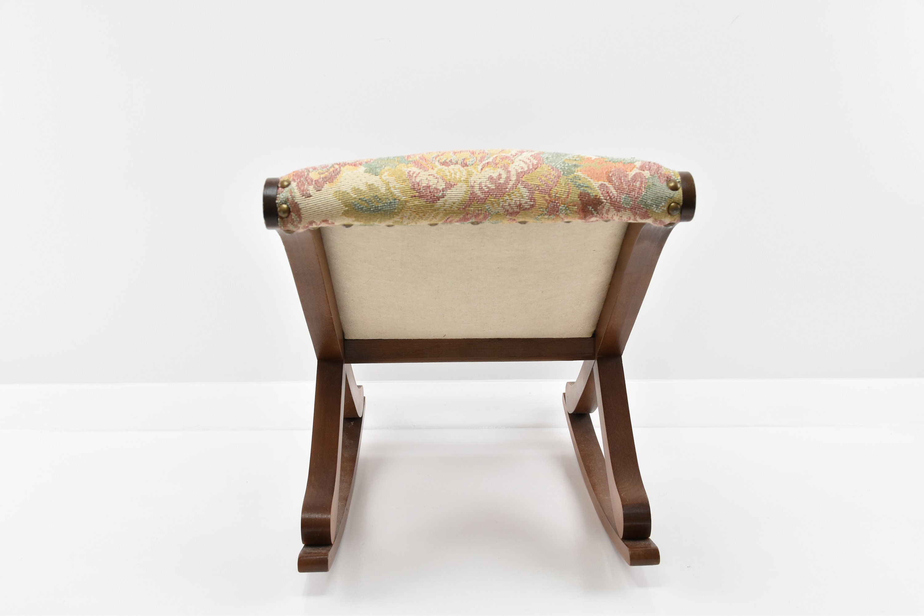 Vintage Wooden Slatted Rocking Footstool Footrest Cushioned | Etsy