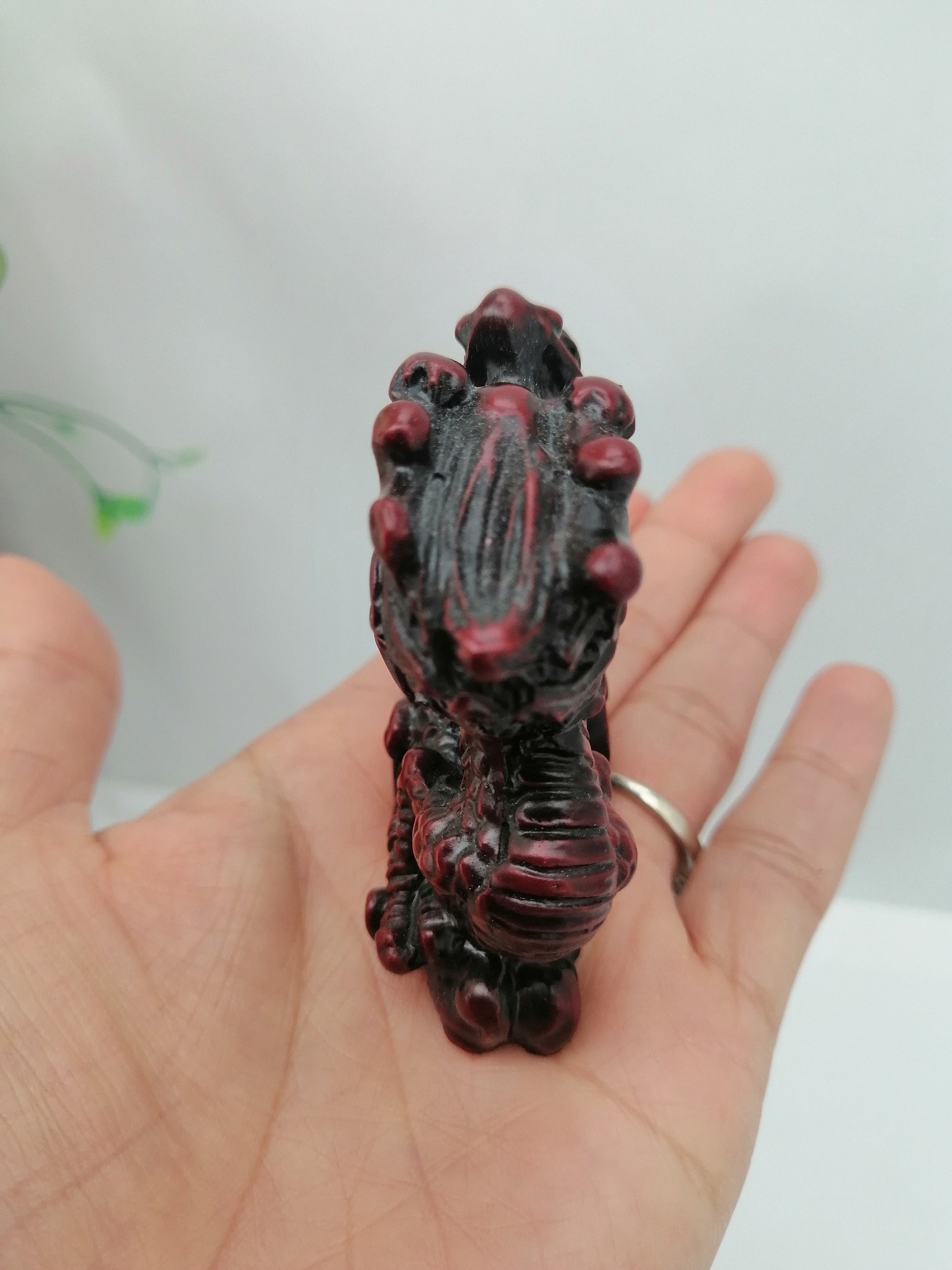 Vintage Chinese Red Resin Dragon Miniature Dragon Decorative - Etsy