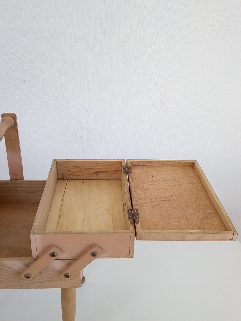 Vintage Sewing Box Wood Knitting Basket Box Jewellery Craft | Etsy