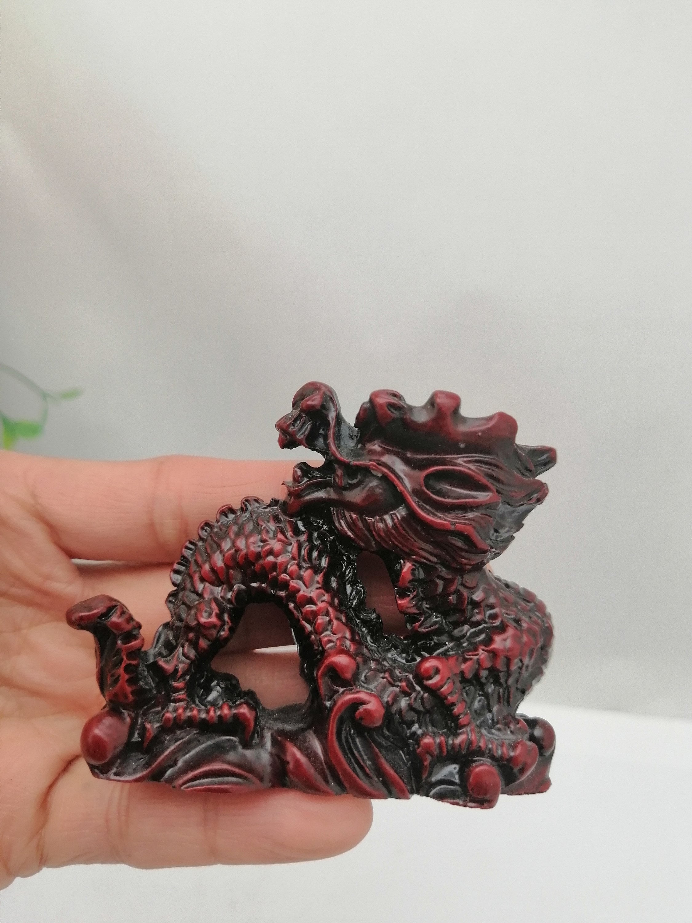 Vintage Chinese Red Resin Dragon Miniature Dragon Decorative - Etsy