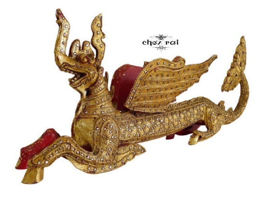 Vintage Golden Qilin / Kirin Chinese / Japanese Unique Piece Gold Hand ...