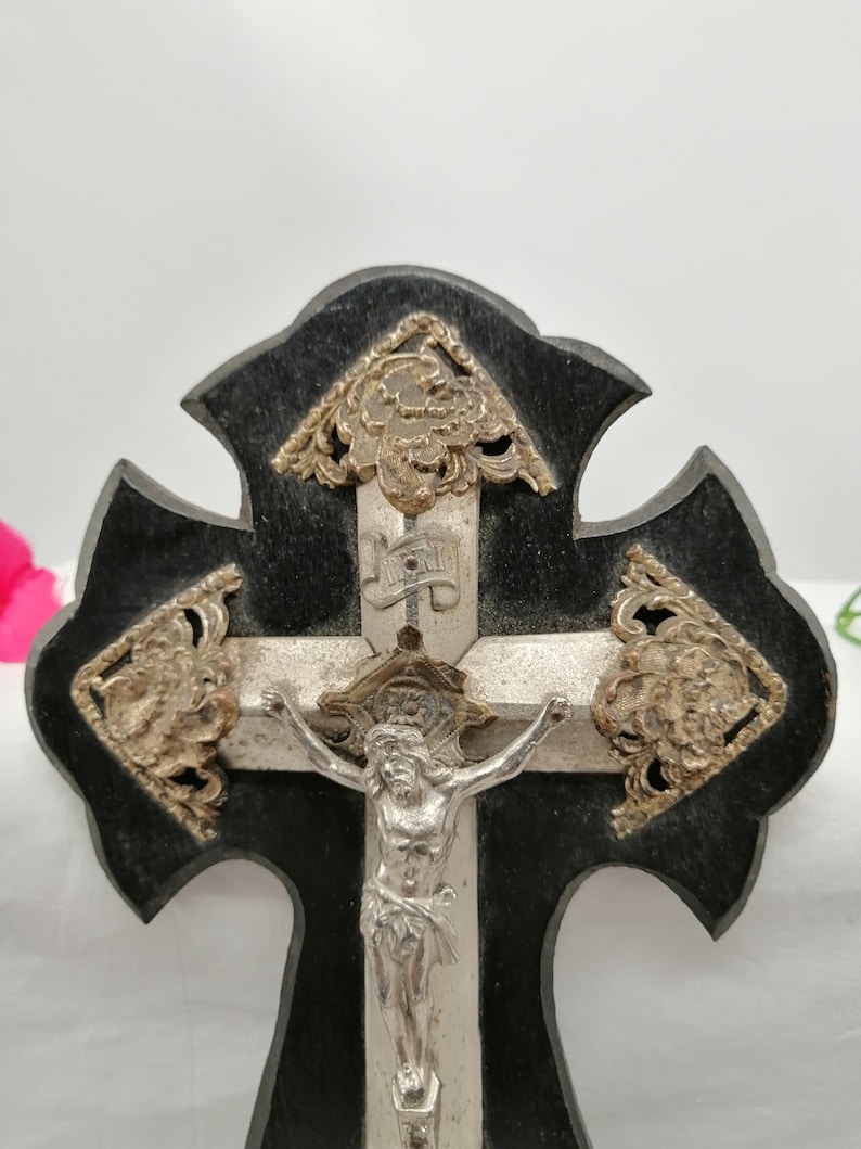 Antique Crucifix Gothic Wall Cross Jesus Christ INRI Unusual | Etsy